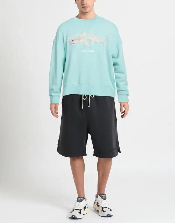 Palm Angels Crewneck Sweatshirt With Appliqués - Blue