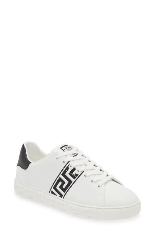 Versace Barocco Greca Jacquard Sneakers - 2w020-white Black