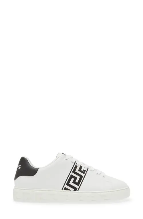 Versace Barocco Greca Jacquard Sneakers - 2w020-white Black