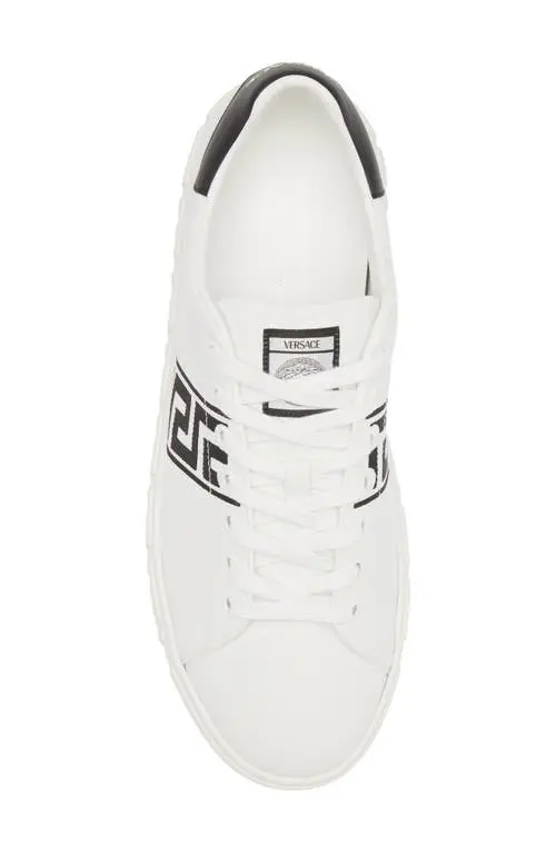 Versace Barocco Greca Jacquard Sneakers - 2w020-white Black