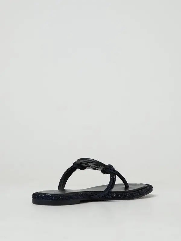 Tory Burch Suede Flip Flops With Rhinestones