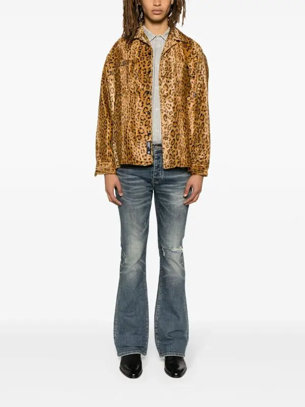 PURPLE BRAND P004 Low-rise Flared Jeans - Blue