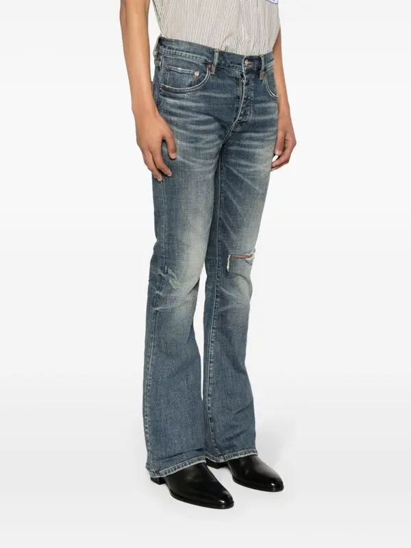 PURPLE BRAND P004 Low-rise Flared Jeans - Blue