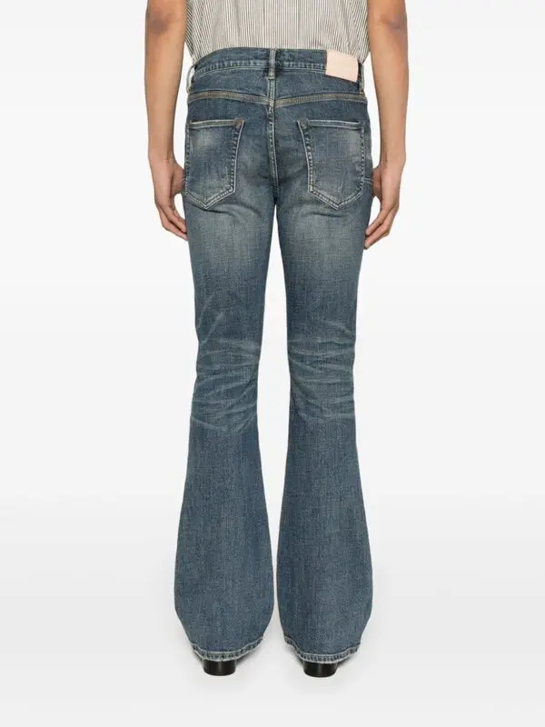 PURPLE BRAND P004 Low-rise Flared Jeans - Blue