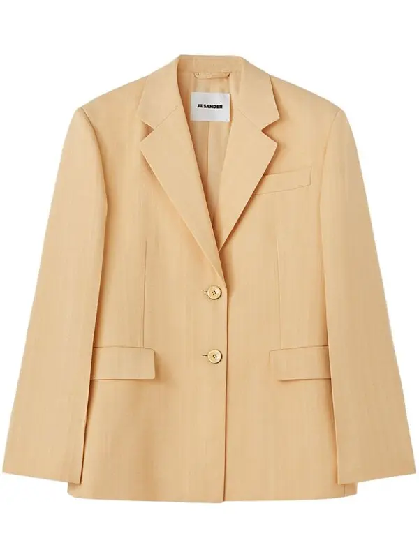 JIL SANDER Single-breasted Crepe Blazer - Orange