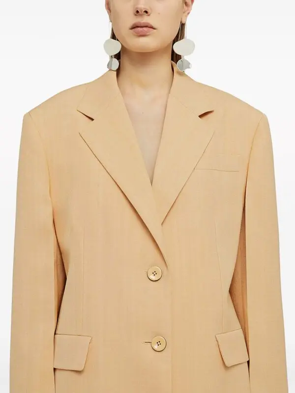 JIL SANDER Single-breasted Crepe Blazer - Orange