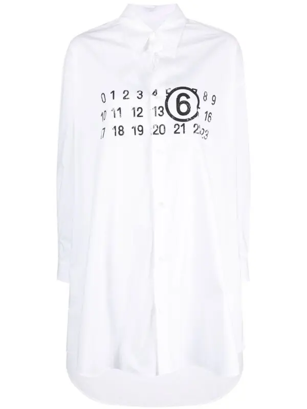 MAISON MARGIELA Logo-print Cotton Shirt Dress