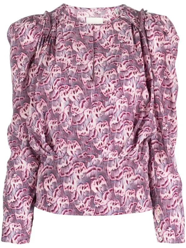 Isabel Marant Étoile Zarga Graphic-print Blouse - Purple
