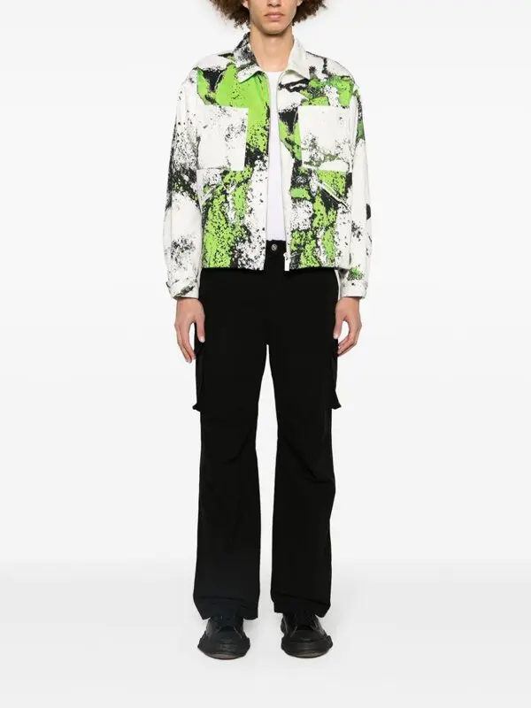 44 LABEL GROUP Corrosive-print Denim Jacket