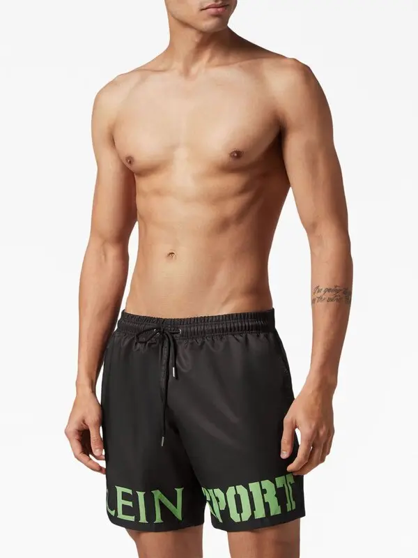 PLEIN SPORT Logo-print Drawstring Swim Shorts