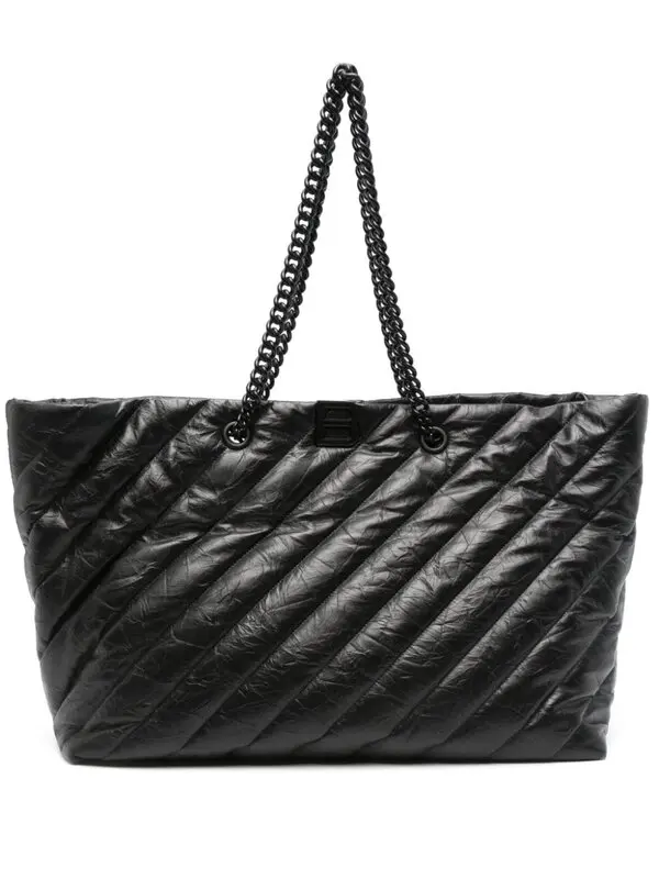 Balenciaga Large Crush Quilted Tote Bag - Black