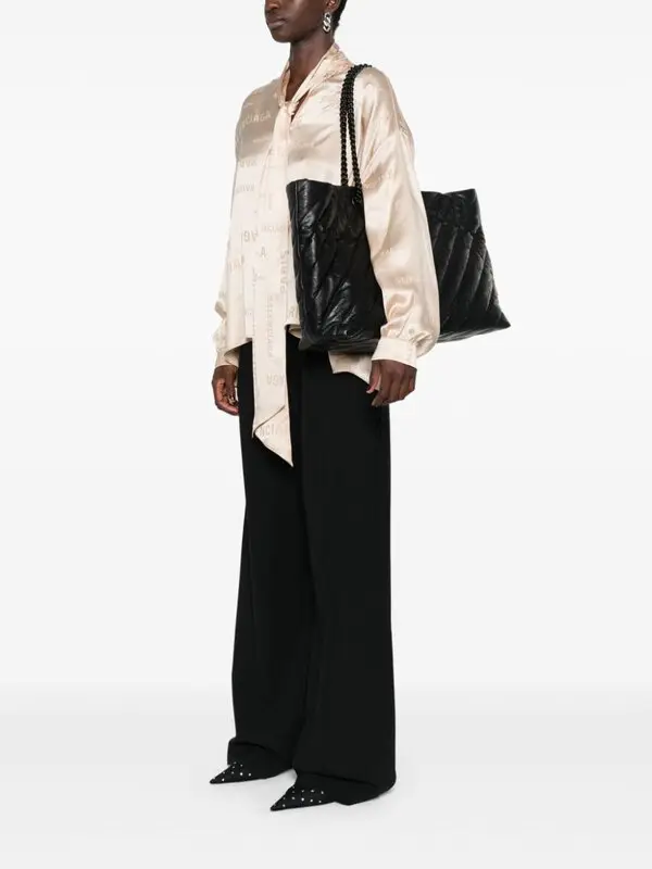 Balenciaga Large Crush Quilted Tote Bag - Black