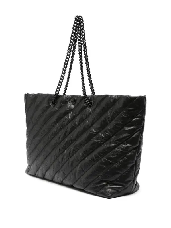 Balenciaga Large Crush Quilted Tote Bag - Black