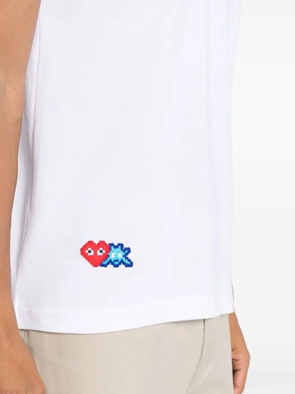 Play Comme Des Garcon X The Artist Invader Pixelated-appliqué Polo Shirt