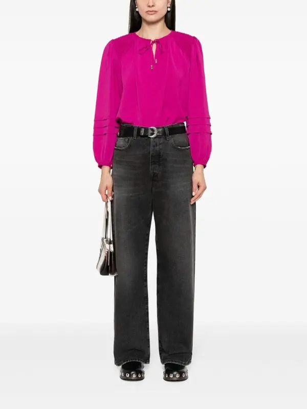 MARANT ETOILE Lamaya Tie-neck Blouse - Pink