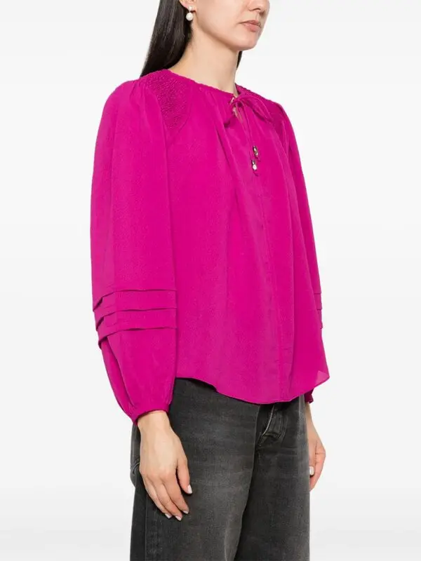 MARANT ETOILE Lamaya Tie-neck Blouse - Pink