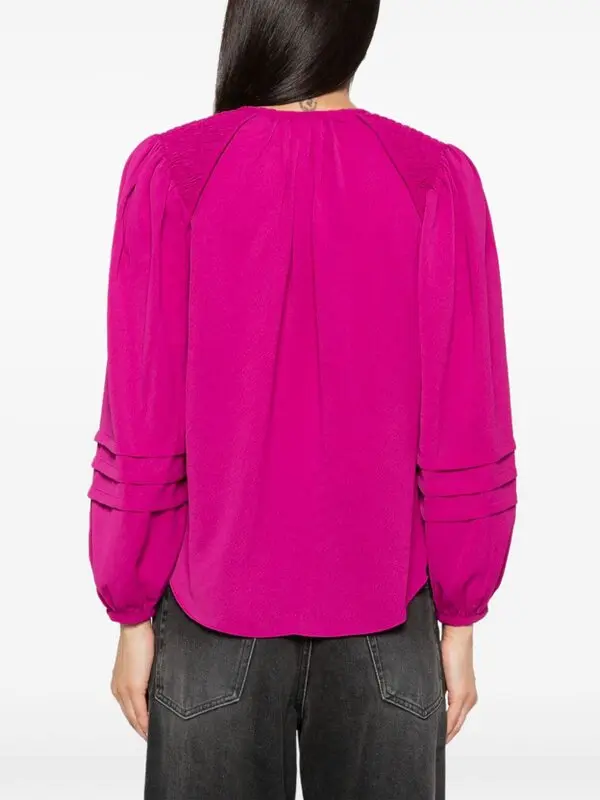 MARANT ETOILE Lamaya Tie-neck Blouse - Pink