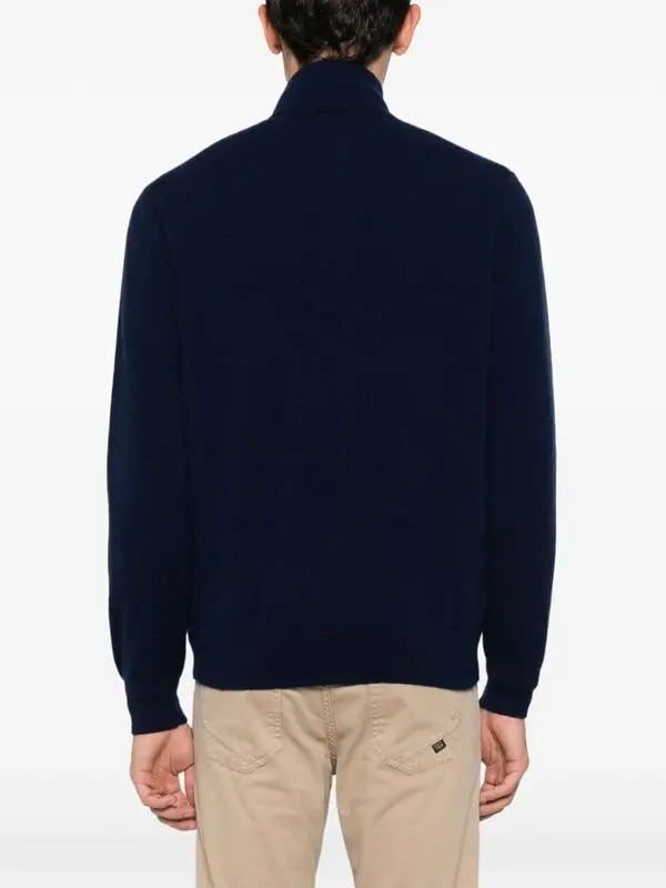 CRUCIANI Half-zip Cashmere Jumper - Blue