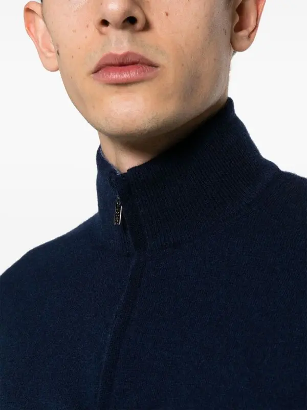 CRUCIANI Half-zip Cashmere Jumper - Blue