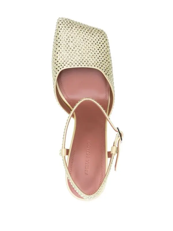 Amina Muaddi Charlotte 95mm Crystal-embellished Pumps - Yellow