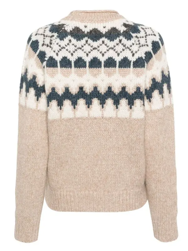 Eleventy Intarsia-pattern Knit Jumper - Neutrals