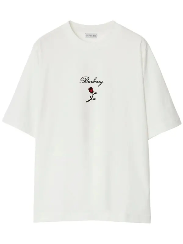 Burberry Rose Cotton T-shirt - White