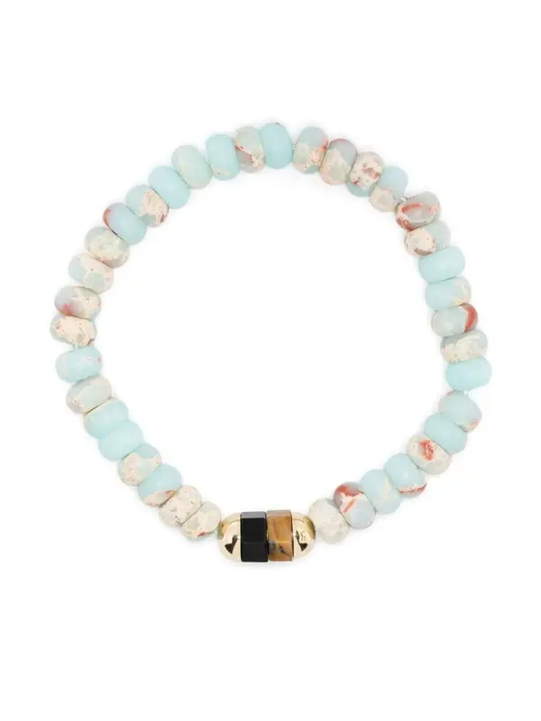 Luis Morais 14kt Yellow Gold Gemstone Bead Bracelet - Blue