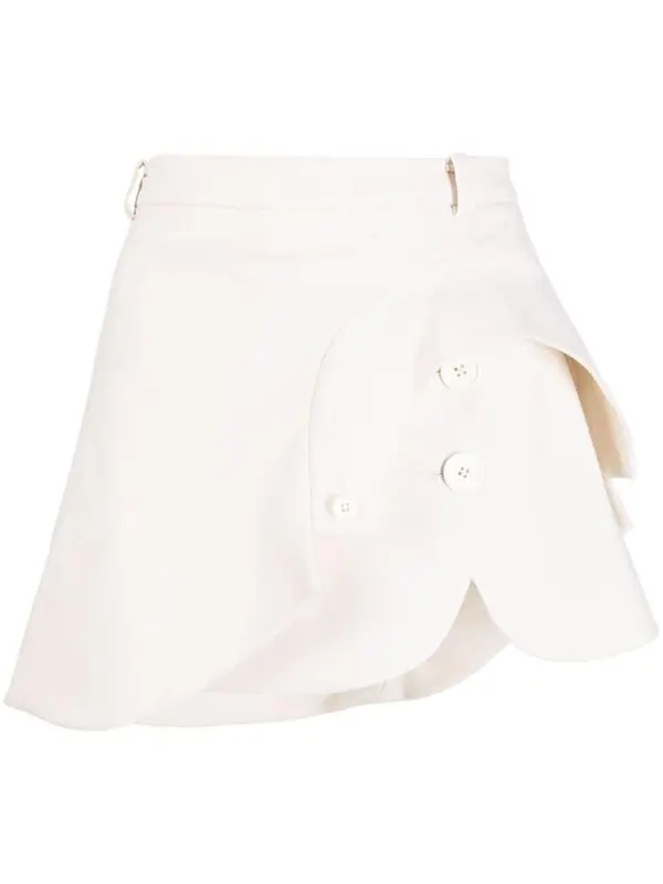 Monse High-waisted Asymmetric Layered Skirt - White