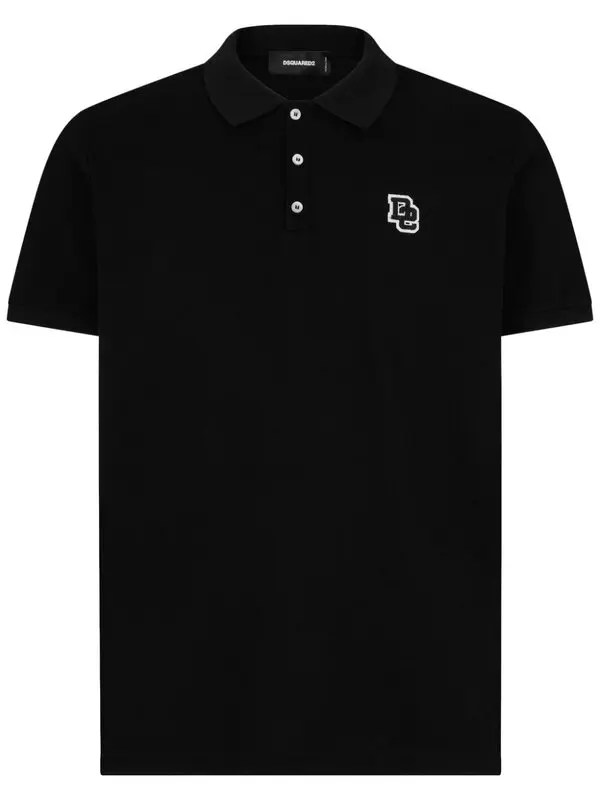 Dsquared2 Logo-appliqué Polo Shirt - Black