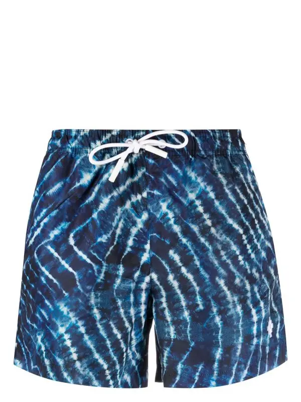 COUNTY OF MILAN Wave Print Swim Shorts - Blue