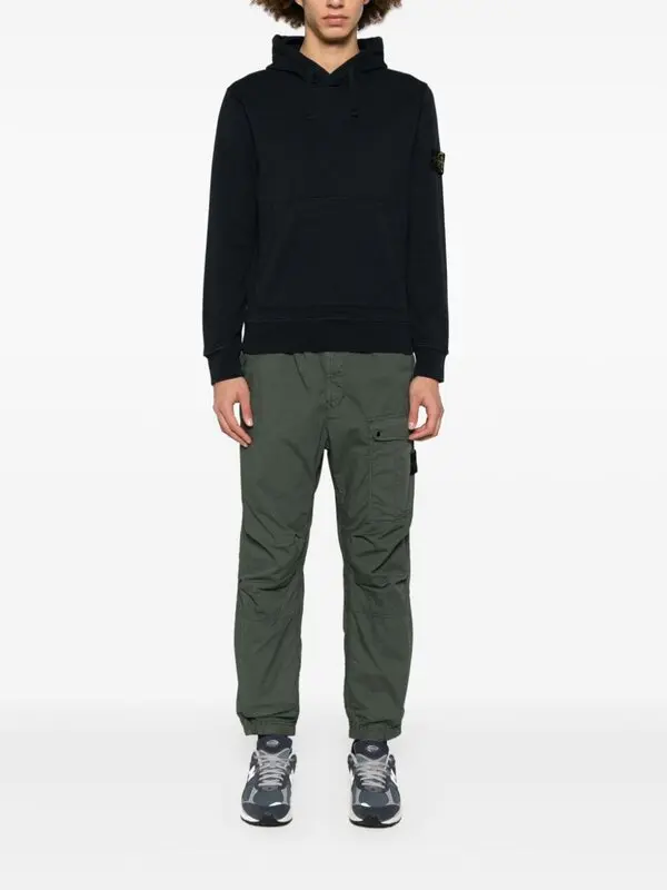 Stone Island Compass-badge Tapered-leg Trousers - Green