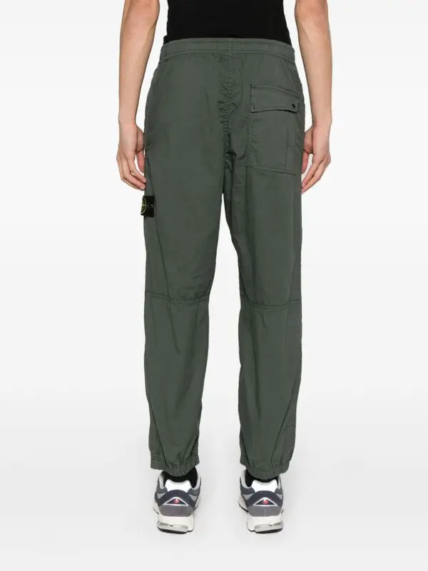 Stone Island Compass-badge Tapered-leg Trousers - Green