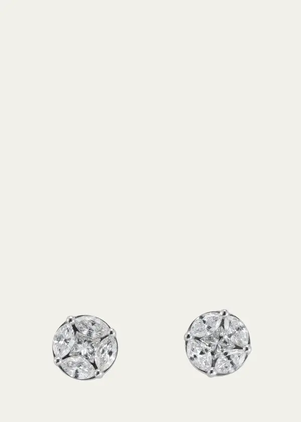 NAM CHO 18k White Gold Diamond Stud Earrings