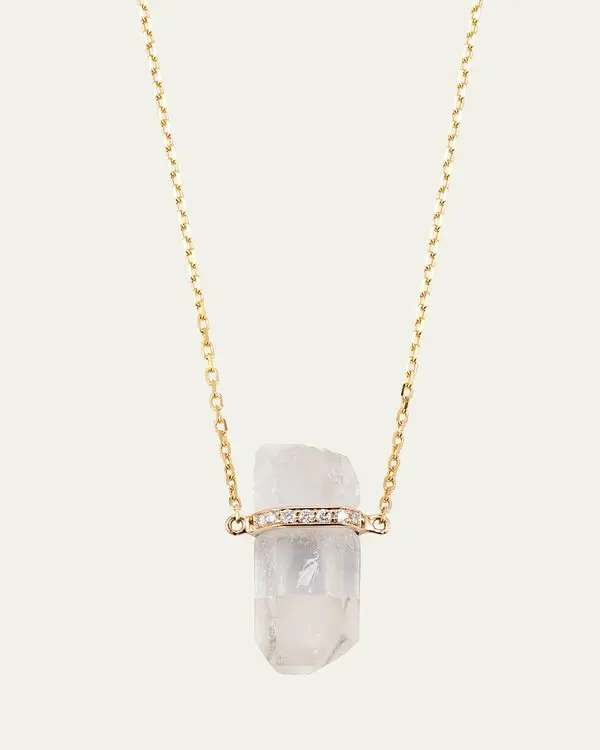 Jia Jia 14k Yellow Crystal Quartz And Diamond Necklace - Gold