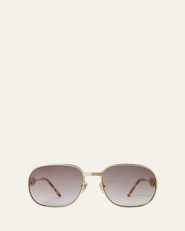 Casablanca Gradient Round Sunglasses - Gold/silver/t-shell/
