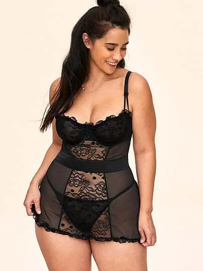 Victoria's Secret Adore Me Etty Babydoll - Black