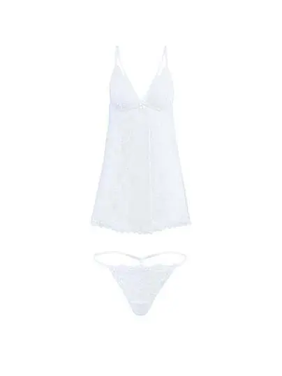 Victoria's Secret Adore Me Dixi Babydoll + Panty Set - White,ivory