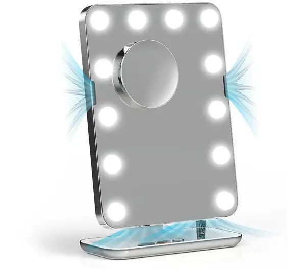 SHARPER IMAGE As Is Sharperimage Spastudio Hollywood Vanity Mirror W/fans - One-color