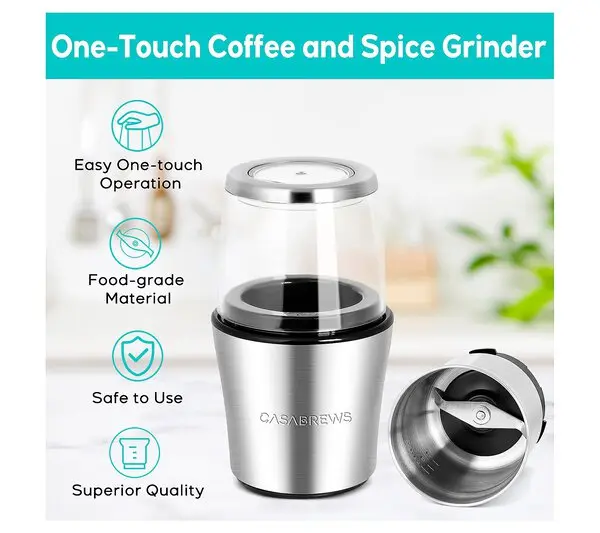 CASABREWS Electric Coffee Grinder One Touch Ope Ration
