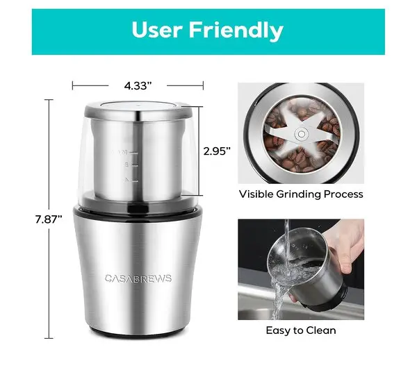 CASABREWS Electric Coffee Grinder One Touch Ope Ration