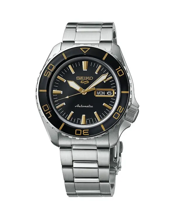 SEIKO 5 Sports 43mm Watch - Black/silver