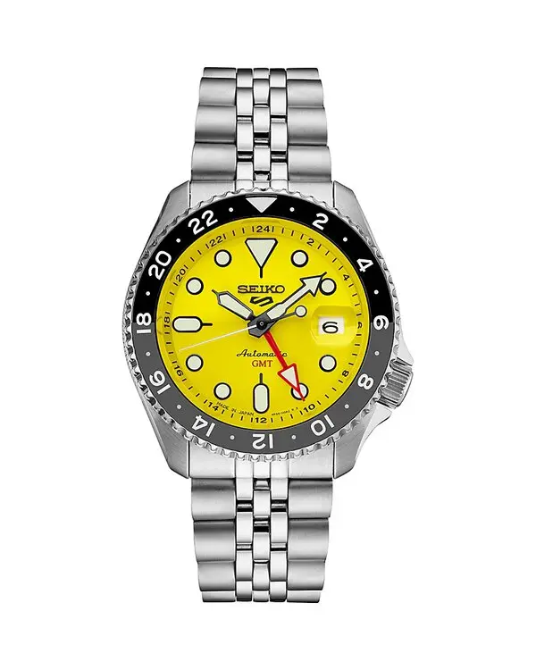 SEIKO 5 Sports Gmt 43mm Watch - Yellow/silver