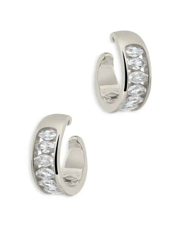 Sterling Forever Mira Cuff Earrings - Silver