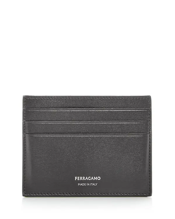 FERRAGAMO Leather Card Case - Nero