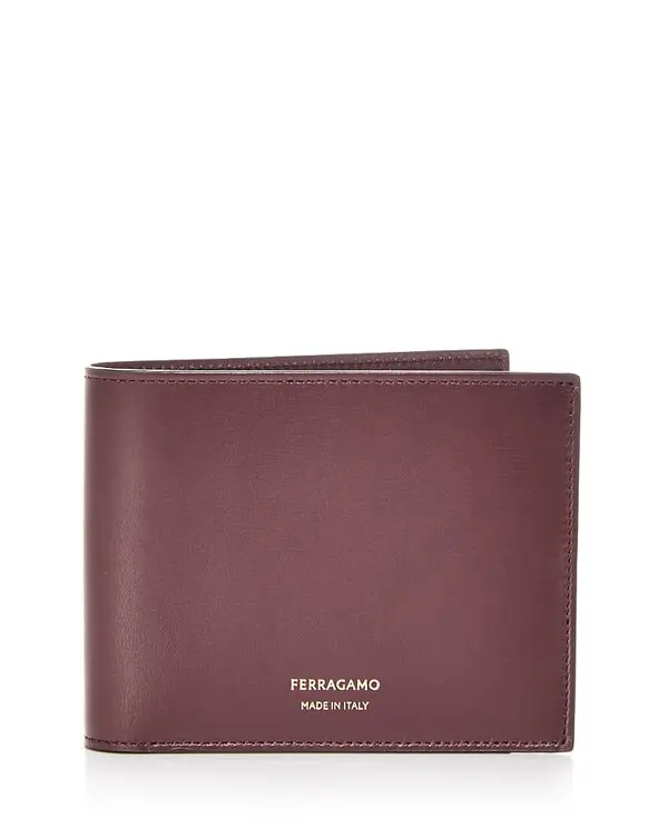 Ferragamo Florence Leather Bifold Wallet Dark Barolo Editorialist