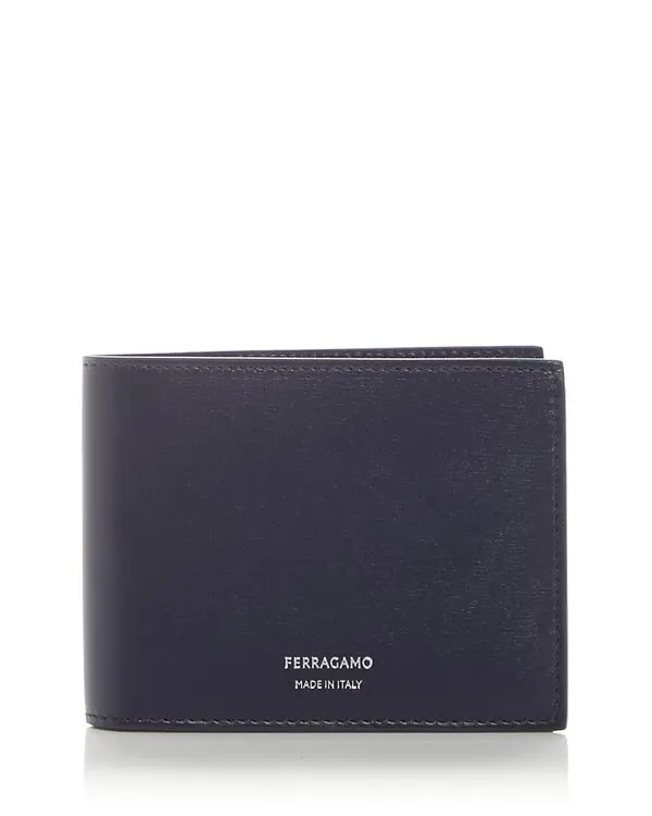 FERRAGAMO Florence Leather Bifold Wallet - Midnight/nero