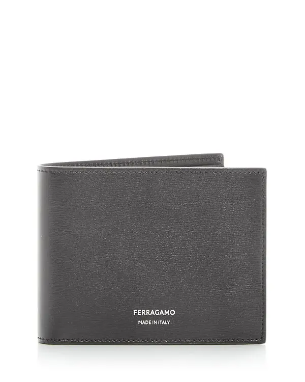 FERRAGAMO Florence Leather Bifold Wallet - Nero