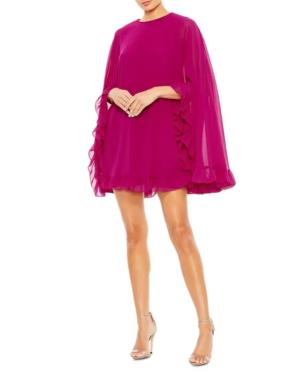 Mac Duggal Ruffle Trim Dress - Fuchsia
