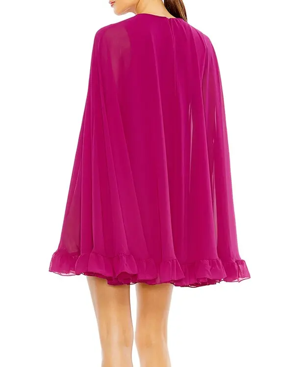 Mac Duggal Ruffle Trim Dress - Fuchsia