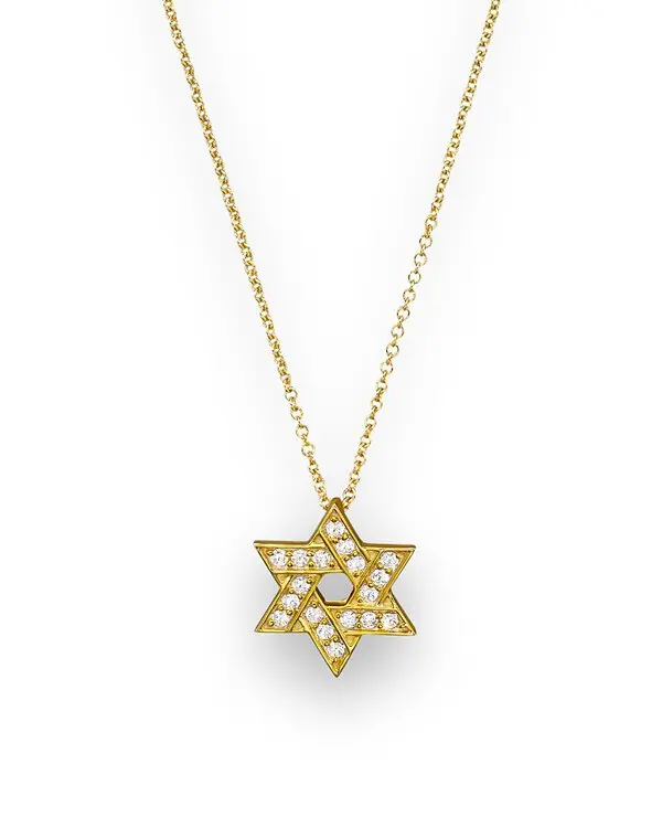 Bloomingdale'S Diamond Star Of David Pendant Necklace - Gold
